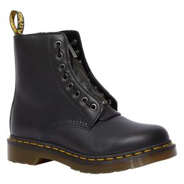 Dr. Martens Damen Schlupfboots "1461 Pascal 8 Eye Boot", Gr. 37, schwarz, Leder, Schuhe, Festivalboots, Schlupfboots mit Vorder-Reißverschluss