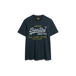 Superdry Herren T-Shirt "T-Shirt VI Heritage Relaxed Tee 1er Pack", blau, Gr. L, Obermaterial: 100% Baumwolle CO., Shirts