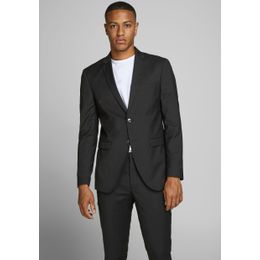 Jack & Jones JACK & JONES Herren Sakko "JPRFRANCO Blazer mit 2-Knopf-Form und extra schmalem Schnitt", schwarz, Gr. 48, unifarben, Web, Obermaterial: 78%