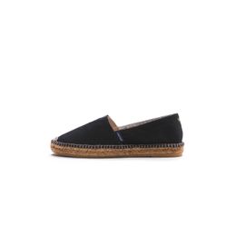 VISCATA Damen Espadrille "Barceloneta", Gr. 38, schwarz, Textil, Schuhe, aus Baumwolle und Natur-Jute hergestellt