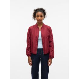 Véro Moda VERO MODA Damen Outdoorjacke "VMLEE SHORT BOMBER JACKET GA", rot, Gr. M, unifarben, Web, Obermaterial: 100% Polyester, Jacken