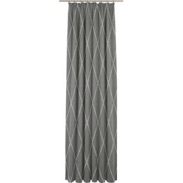 Vorhang Adam, B:145cm H:175cm, grau, Jacquard, Baumwolle (Bio-Baumwolle), Wohnzimmer, Gardinen, "Casket Valdelana Light", aus 100% Bio-Baumwolle