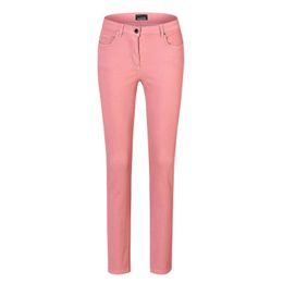 GOLDNER Damen Regular-fit-Jeans "Lange Freizeithose BELLA mit Formbund", rosa, Gr. 42, Obermaterial: 65% Baumwolle CO. 31% Polyester PES. 4% Elasthan