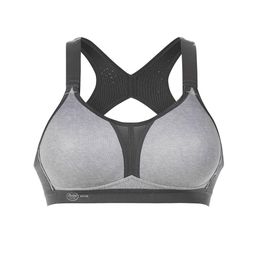 Anita Damen Sport-BH "Sport BH dynamiX star", Gr. 75, grau, Stoff, Obermaterial: 45% Polyester PES. 35% Polyamid PA. 10% Elasthan EL. 10% Polyurethan