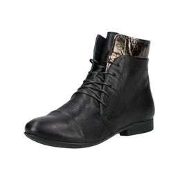 Think! THINK Damen Schnürstiefelette "Think Stiefelette Leder", Gr. 39, schwarz, Leder, Schuhe