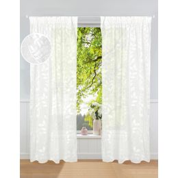 Gardine LEONIQUE, B:130cm H:175cm, wei&szlig;, Polyester, Gardinen, "In&eacute;s"