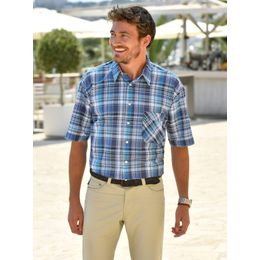 Catamaran Herren Kurzarmhemd, blau, Gr. 41, gemustert, kariert, 100% Baumwolle, Hemden