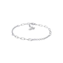 NENALINA Damen Armband "Charmtr&auml;ger Bettelarmband Basic 925 Silber", 18cm, ohne Stein, Silber 925 (Sterlingsilber), silber, Silber 925