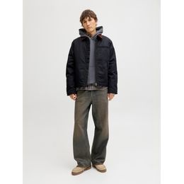 Jack & Jones JACK & JONES Herren Kapuzensweatshirt "JORNORREBRO TYPO BACK SWEAT HOOD SN"asphalt, Gr. S, bedruckt, angeraute Sweatware, Obermaterial: 89%