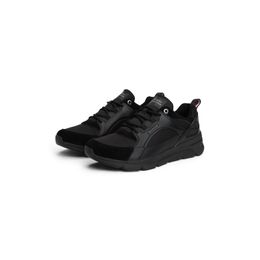 Tommy Hilfiger Herren Sneaker "MODERN COMFORT RUN OUTDOOR", Gr. 45, schwarz, Leder, Synthetik, Schuhe, Freizeitschuh, Schn&uuml;rschuh im coolen