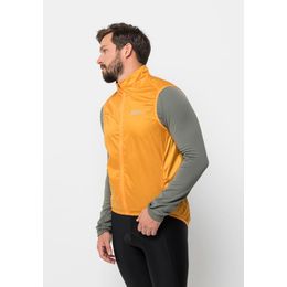 Jack Wolfskin Herren Funktionsweste "MOROBBIA WIND VEST M", orange, Gr. S, 1. OBERSTOFF 100% POLYESTER 2. OBERSTOFF 100% POLYESTER, Westen