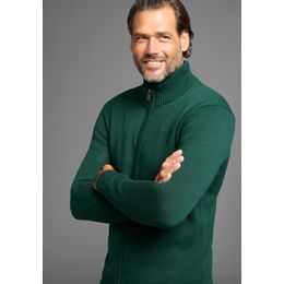 MAN'S WORLD MAN'S WORLD Herren Strickjacke "neue Farben", gr&uuml;n, Basic, Gr. S, unifarben, Grobstrick, Obermaterial: 50% Baumwolle, 50% Polyacryl, Strickjacken,