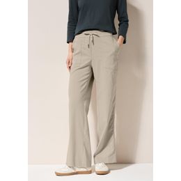 Cecil Damen Culotte, beige, Gr. XXL, unifarben, Web, 65% Baumwolle, 32% Polyester, 3% Elasthan, Hosen, High Waist