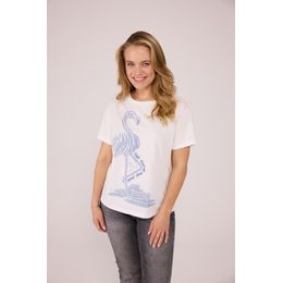 LIEBLINGSST&Uuml;CK LIEBLINGSST&Uuml;CK Damen Rundhalsshirt "DianeleL", wei&szlig;, Gr. L, bedruckt, gemustert, mehrfarbig, Single Jersey, Obermaterial: 100% Baumwolle, Shirts, mit