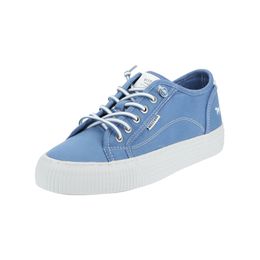 Mustang Shoes Damen Sneaker "Mustang Shoes Sneaker Lederimitat/Textil", Gr. 39, blau, Lederimitat, Textil, Schuhe