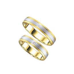 Firetti Damen Trauring "Schmuck Geschenk Gold 375 Hochzeit Ehering Trauring "LIEBE"", 17,5, 0,01 SI = kleine Einschl&uuml;sse mit Brillant, Gelbgold 375