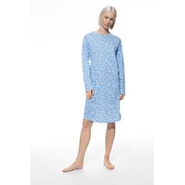 Mey Damen Nachthemd "Flower Meadow", Gr. 44, blau, Interlock, Obermaterial: 100% Baumwolle, Kleider, Floraler Print