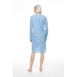 Mey Damen Nachthemd "Flower Meadow", Gr. 44, blau, Interlock, Obermaterial: 100% Baumwolle, Kleider, Floraler Print