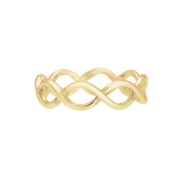 Elli Premium Damen Fingerring "Infinity 375 Gelbgold", 52mm, ohne Stein, Gelbgold 375, 5mm, gold, Gelbgold 375, Fingerringe