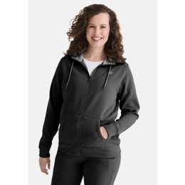 STOOKER WOMEN Damen Sweatjacke "JANE mit Stehkragen Sweatjacke", schwarz, Gr. XL, angeraute Sweatware, 70% Polyester, 27% Baumwolle, 3% Elasthan,