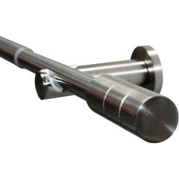 Gardinenstange Gardinia, &Oslash;:19mm, silber, Aluminium, Gardinenstangen, "Set Metall", 1-Lauf