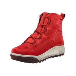 Legero Damen Schn&uuml;rstiefelette "Legero Stiefelette Veloursleder", Gr. 38, rot, Veloursleder, Schuhe