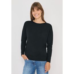 Strickpullover Cecil, Damen, Gr. M (40), ink gr&uuml;n, Stoff, 50% Viskose, 28% Polyester, 22% Nylon, unifarben, comfort fit normal, U-Boot-Ausschnitt, elastischer Bund, Pullover Strickpullover, mit Struktur-Optik