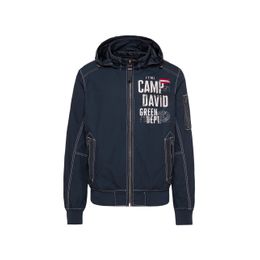 CAMP DAVID Herren Outdoorjacke, blau, Gr. L, bestickt, Web, Material: 100% Baumwolle, Futter: 100% Polyester, Jacken, mit &Auml;rmeltasche