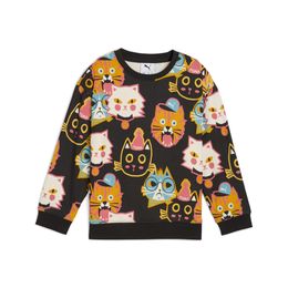 Puma M&auml;dchen Sweatshirt "Moody Cat Sweatshirt Kinder", schwarz, Gr. 110, Obermaterial: 32% Polyester, 68% Baumwolle; Rippe: 3% Elasthan, 97%