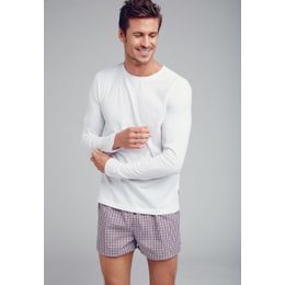 Jockey Herren Langarmshirt "American T-Shirt", wei&szlig;, Gr. S, unifarben, Jersey, Obermaterial: 100% Baumwolle, Shirts, lockere Passform, lange &Auml;rmel,