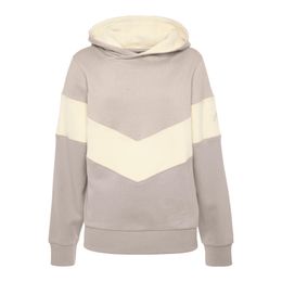 Venice Beach Damen Kapuzensweatshirt, beige, Gr. 36, colorblocking, angeraute Sweatware, Obermaterial: 100% Baumwolle, Sweatshirts, mit