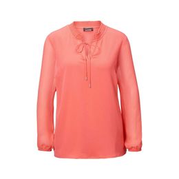 GOLDNER Damen Chiffonbluse "Elegante Jersey-Bluse mit Rundhals", orange, Gr. 48, Obermaterial: 100% Polyester PES., Blusen