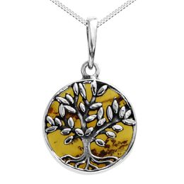 OSTSEE-SCHMUCK Damen Kette mit Anh&auml;nger "OSTSEE-SCHMUCK Kette mit Anh&auml;nger Lebensbaum 17 mm", 50cm, Silber 925 (Sterlingsilber), L: 42, silber,