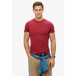 Superdry Herren Rundhalsshirt "ESSENTIAL LOGO EMB TEE", rot, Gr. XXL, bedruckt, Single Jersey, Obermaterial: 100% Baumwolle, Shirts