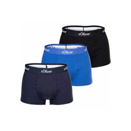 s.Oliver Herren Boxershorts "Boxershort 3er Pack", Gr. S, blau, Obermaterial: 92% Baumwolle CO. 8% Elasthan EL., Unterhosen