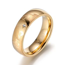 Firetti Damen Partnerring "Schmuck Geschenk "LIEBE" Earth", 54,mit Zirkonia, Edelstahl, 6,1mm, gold, Edelstahl, Fingerringe, mit oder ohne Zirkonia
