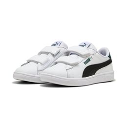 Puma Kinder Sneaker "SMASH 3.0 L V PS", Gr. 35, weiß, unifarben, Schuhe, mit Klettverschluss