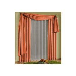 Gardine WIRTH, B:135cm H:145cm, orange, Polyester, Wohnzimmer, Gardinen, "Daria"