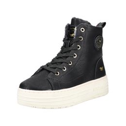 Mustang Shoes Damen Sneaker "Mustang Shoes Sneaker Lederimitat", Gr. 37, schwarz, Lederimitat, Schuhe