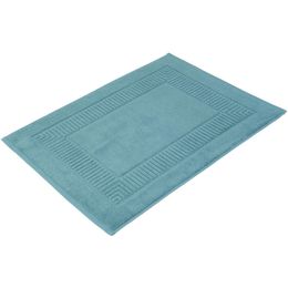 G&ouml;zze Badematte G&Ouml;ZZE, H:7mm, blau, Baumwolle (Bio-Baumwolle), Badematten, "BIO Frottier", Badvorleger, Frottier-Qualit&auml;t, mit Bord&uuml;re