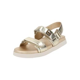Steve Madden Damen Riemchensandale "Steve Madden Sandalen Leder", Gr. 40, gold, Leder, Schuhe