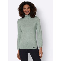 Casual Looks Damen Rollkragenpullover "Pullover", gr&uuml;n, Gr. 38, meliert, 59% Polyacryl, 41% Baumwolle, Pullover
