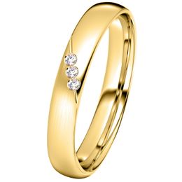 DOOSTI Damen Trauring "Schmuck Geschenk Silber 925 Trauring Ehering Partnerring LIEBE", 58,mit Zirkonia, Silber 925 (Sterlingsilber), 3,5mm, gold,