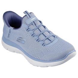 Skechers Damen Slip-On Sneaker "SUMMITS", Gr. 35, blau, Textil, Schuhe, Freizeitschuh mit Slip-ins