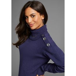 Laura Scott Damen Strickkleid, lila, Gr. 38, clean, unifarben, Strick, Obermaterial: 50% Viskose, 26% Polyamid, 24% Polyester, Kleider, mit