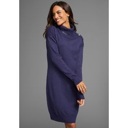 Laura Scott Damen Strickkleid, lila, Gr. 48, clean, unifarben, Strick, Obermaterial: 50% Viskose, 26% Polyamid, 24% Polyester, Kleider, mit
