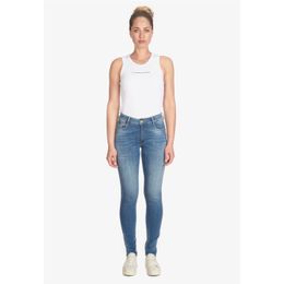 Damen Slim-fit-Jeans "PULPHIGH", blau, Gr. 30, Le Temps Des Cerises, unifarben, 92% Baumwolle, 8% Elasthan, Jeans, mit hohem Bund und Slim Fit-Schnitt