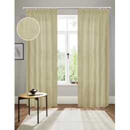 Gardine Andas, B:140cm H:145cm, beige, Leinenstruktur, Polyester, Gardinen, "Tursik", Blickdicht, Leinenlook, Polyester