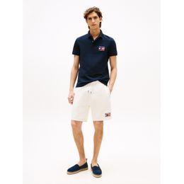 Tommy Hilfiger Herren Poloshirt "HILFIGER FLAG REG POLO", blau, Gr. L, Jersey, Obermaterial: 96% Baumwolle, 4% Elasthan, Shirts