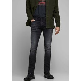 Jack & Jones JACK & JONES Herren Slim-fit-Jeans "JJIGLENN JJICON JJ 619 50SPS NOOS", schwarz, Gr. 31, Abriebeffekte, Denim/Jeans, Obermaterial: 77% Baumwolle, 14%